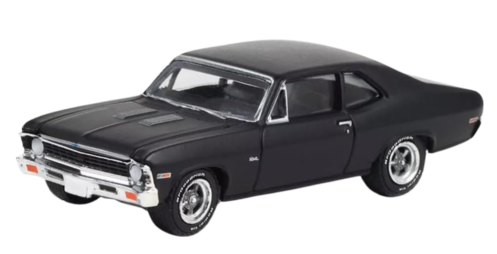 Greenlight 13320-B Muscle Series 27-1969 Chevy Nova - Custom Matte Black 1/64 Scale