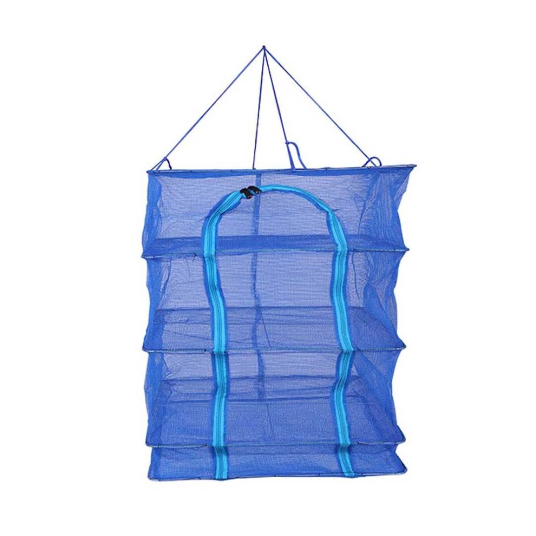 Wedhapy 4 Layers Drying Foldable Mesh Vegetable Fish Dishes Mesh Vegetables Dry Net Basket Drying Rack Net Frame Air Drying Net Food Drying Net Hanging Herb Drying Rack,35 * 35 * 65cm
