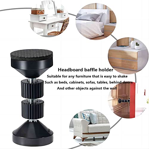 Qbily Adjustable Bed Headboard Stoppers 2 Pack - No Punching Required Headboard Stoppers for Wall Bed Stoppers for Headboard Shockproof Tool, Black (1.65β~ 3.55β)