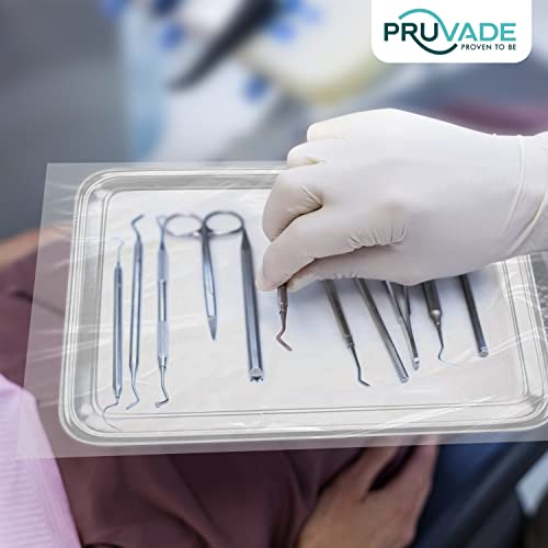 Pruvade Dental Plastic Tray Sleeves | Box of 500 | Disposable Clear Tattoo and Dental Tray Covers | Made of Clear Plastic, Barrier Between Tray and Instruments - Ritter Size B | Medium - 10.5” x 14”