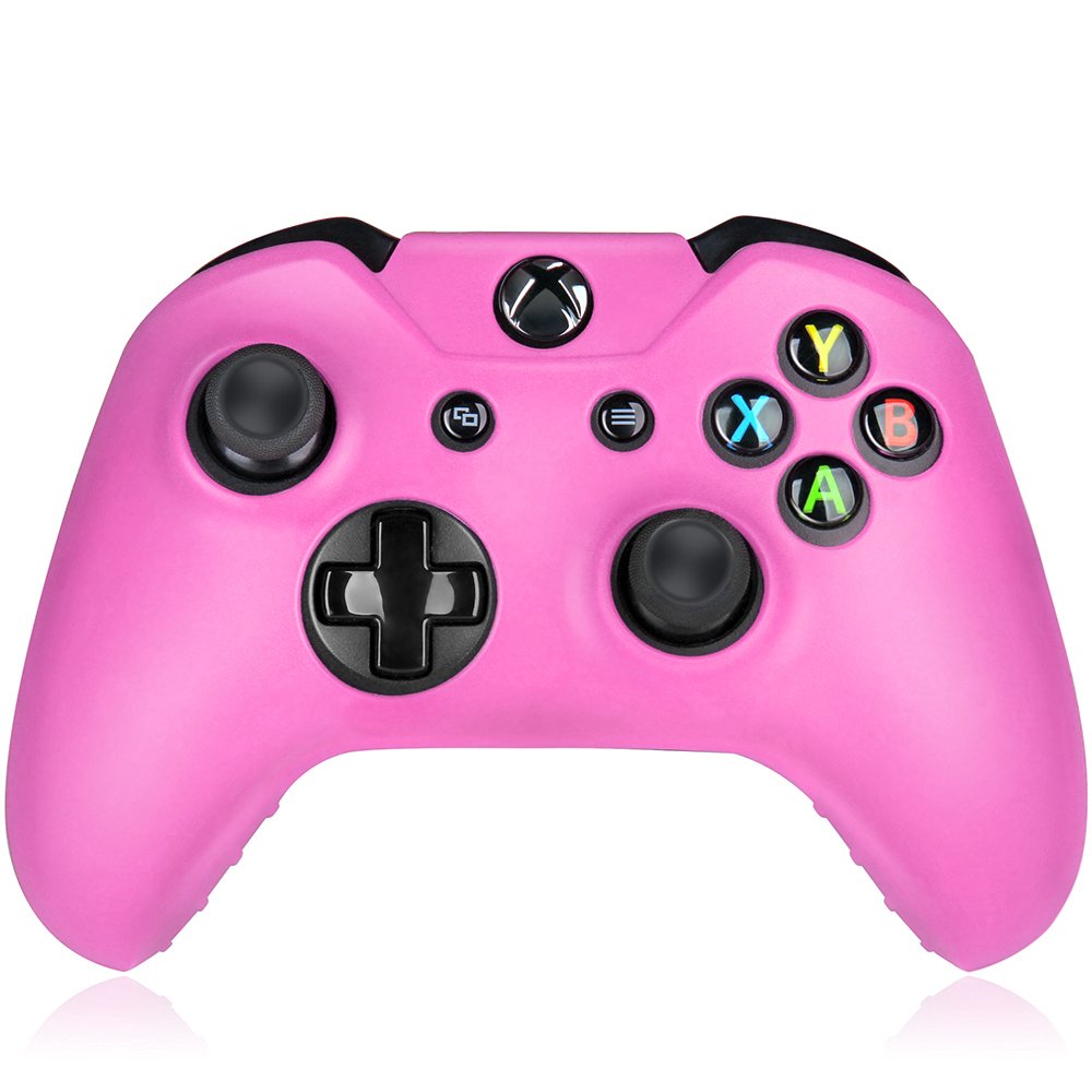 Flexible Silicone Protective Case Skin for Xbox One Game Controller Console(Pink)