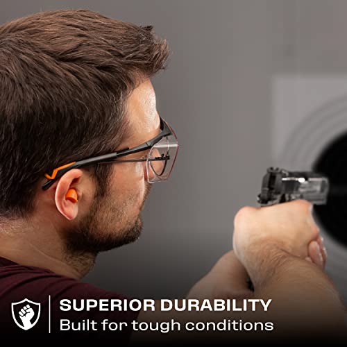 NoCry Safety Glasses Over Eyeglasses with Anti Scratch Wraparound Lenses, UV400 Protective Eyewear, ANSI Z87 & OSHA Approved Safety Goggles Over Glasses in the Lab or Shooting Glasses Over Eyeglasses