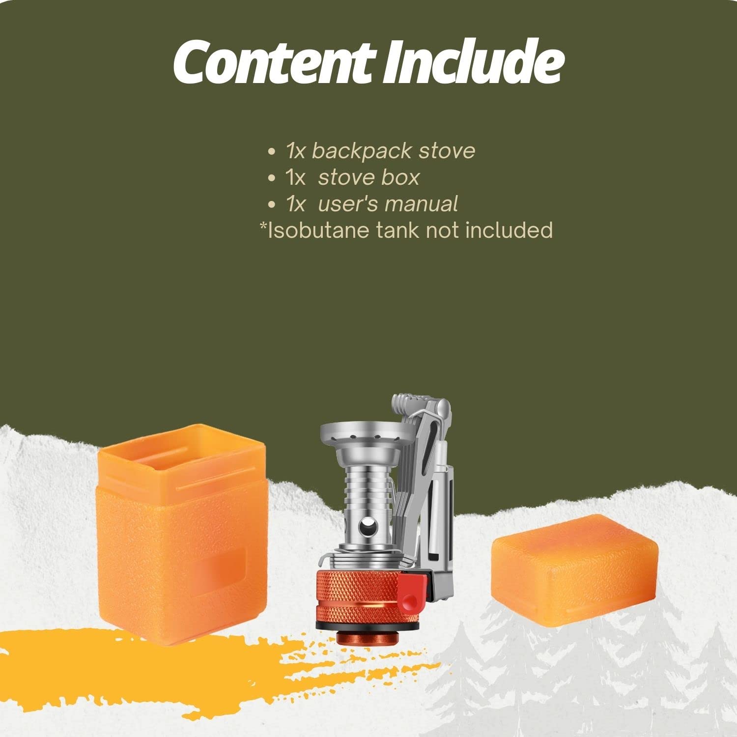 Flexzion Camping Backpack Stove - Lightweight and Portable Backpacking Stove for Camping, Hiking, Outdoor Cooking - Small Camping Stove with Piezo Ignition