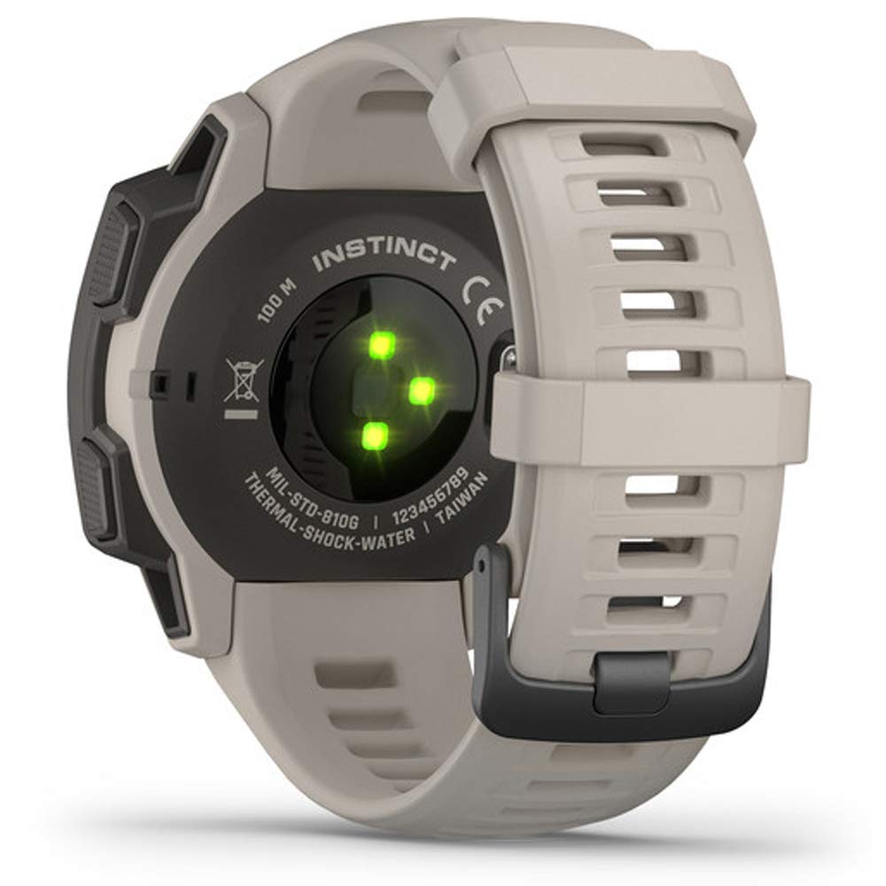 Garmin Instinct Rugged Outdoor Watch with GPS and Heart Rate Monitoring Tundra (010-02064-01) with Deco Essentials 2-Pack Screen Protector Instinct