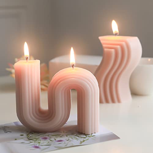 S-Shaped Natural Scent Shaped Candle Christmas Decor Scented Candle Set Aromatherapy Candle Soy Wax Bedroom Decorative Ornaments Birthday Gift Present Companion Gift (Chamomile+Pear &Green Tee)