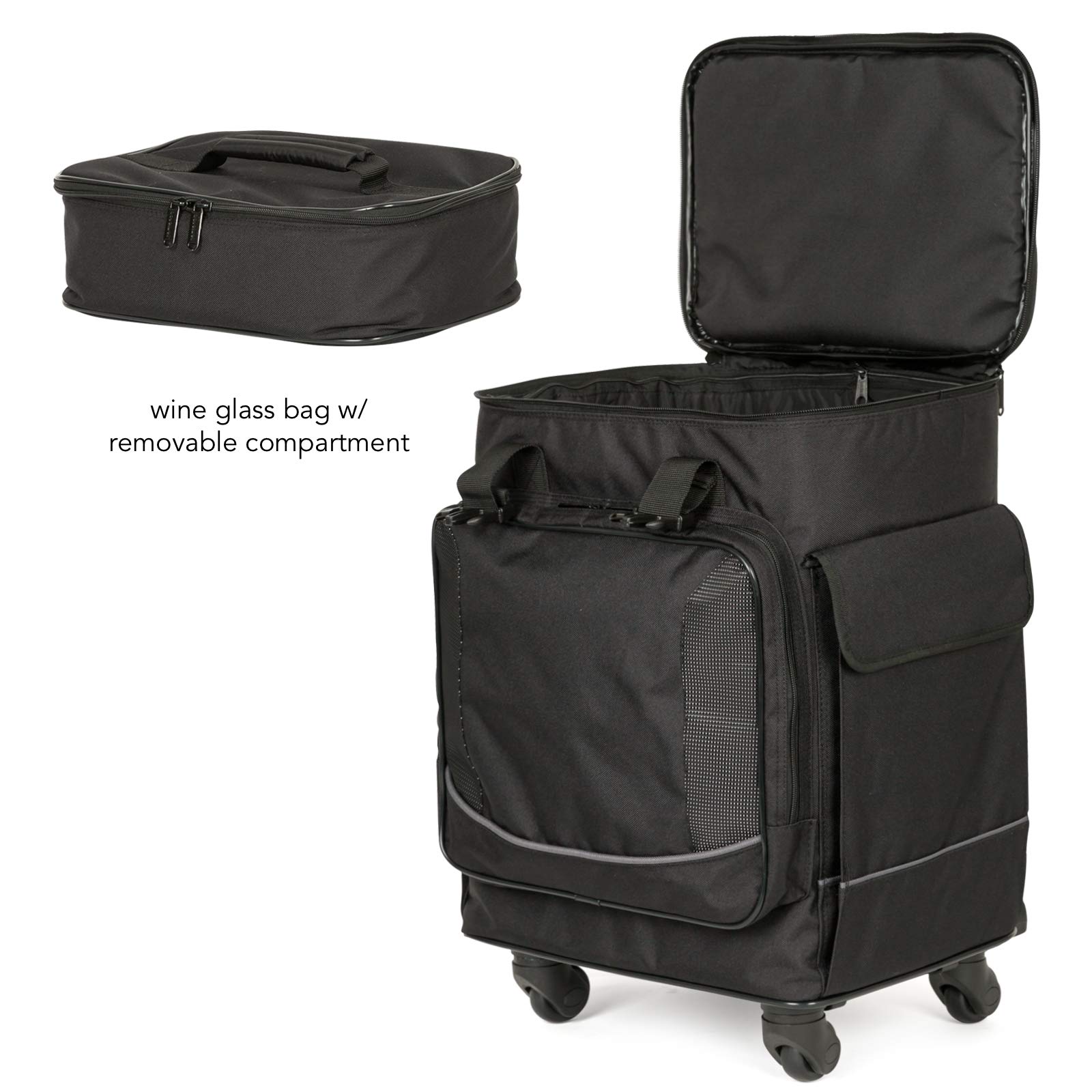 GOODHOPE BAGS Elevated 12 Bottles Wine Cooler with 4-Spinner Wheels