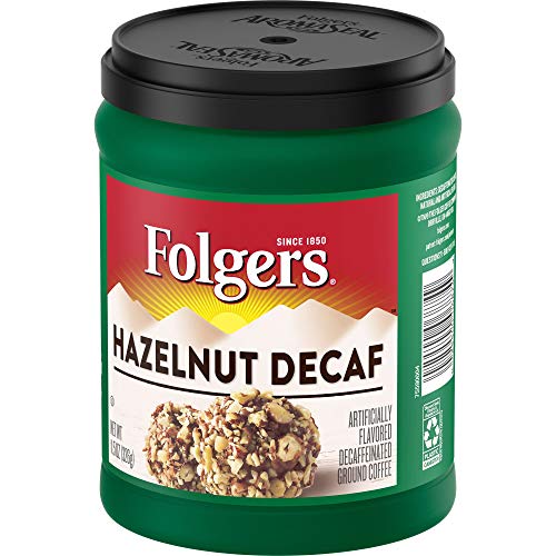 Folgers Hazelnut Decaf Flavored Decaffeinated Ground Coffee, 11.5 Ounces