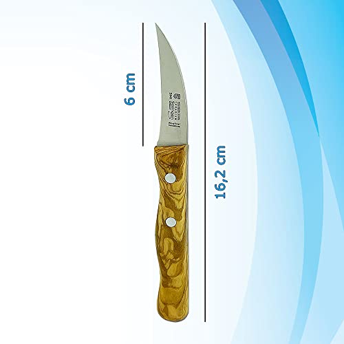SMI - Peeling Knife Olive Wood Handle Paring Knife Fruit Knife Solingen Knife - Not Dishwasher Safe Made in Germany