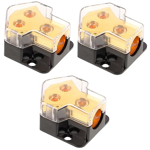 Milisten 3pcs One Point Two Junction Box Ground Distributor car Amplifier Distribution Block Audio Power Distribution Block car Power Distribution Block zinc Alloy Splitter Power Supply