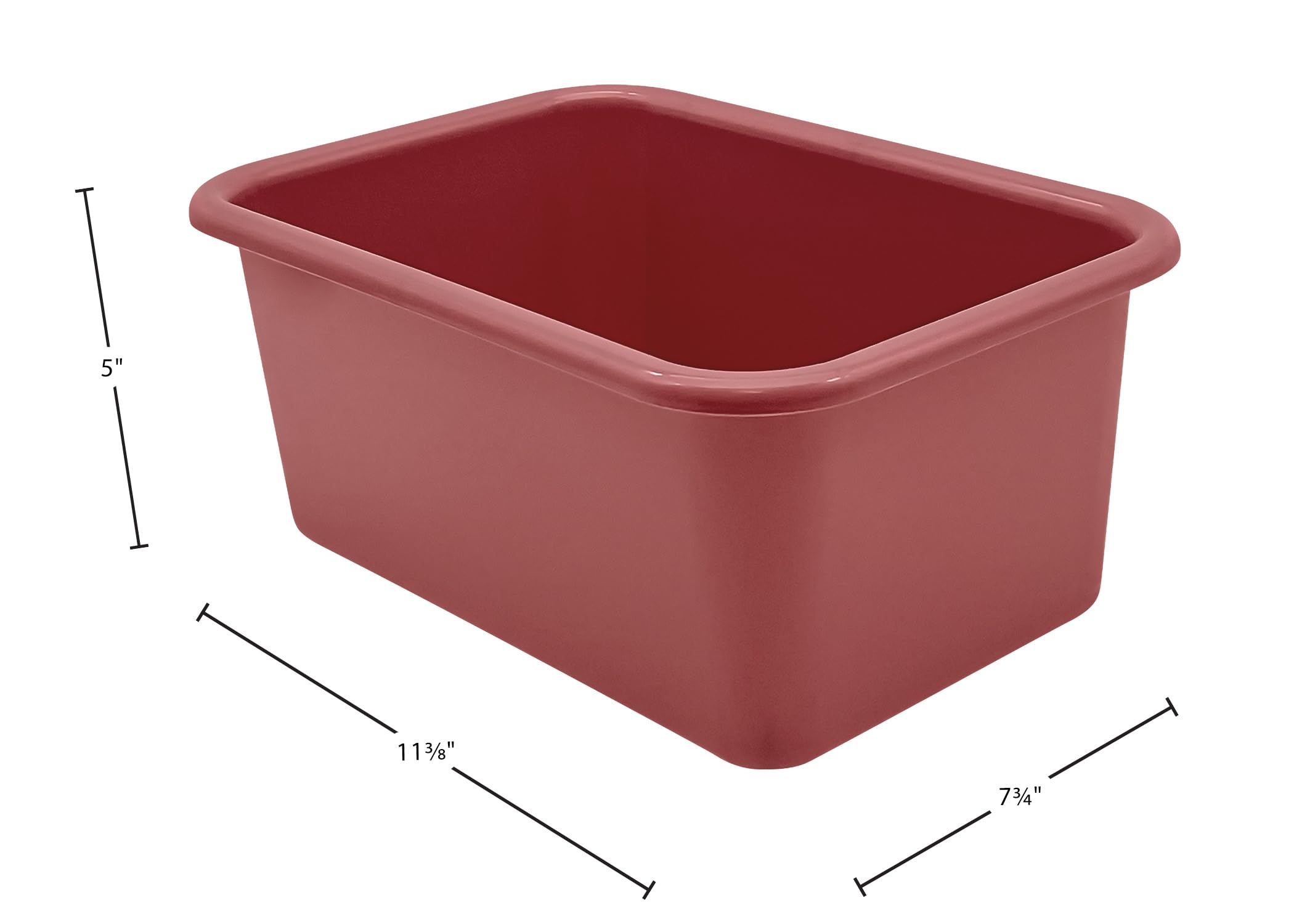 Teacher Created Resources Deep Rose Small Plastic Storage Bin 6-Pack (TCR2088753)