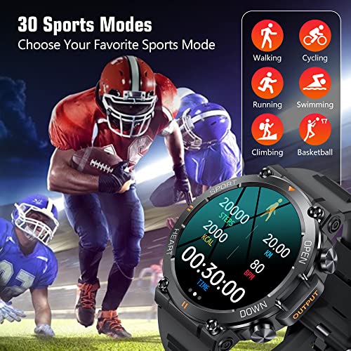 Smart Watches for Men,1.39โ Military Grade Waterproof Fitness watches with Bluetooth(Answer/Make Call) ,Smartwatch for Android and iPhone Compatible, with Heart Rate, blood pressure, body temperature