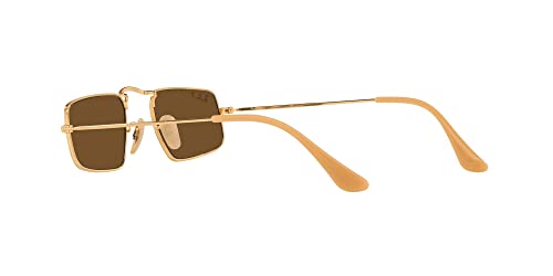 Ray-Ban RB3957 Julie Rectangular Sunglasses, Legend Gold/Polarized Brown, 49 mm