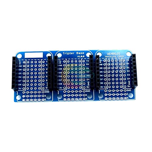 for Wemos D1 Mini Triple Socket Triplet Base Shield Board NodeMCU Compatible ESP8266 Development Base Board Module with Pins