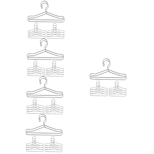 NOLITOY 50 pcs Mini Hanger Toddler Colorful Earrings Baby Metal Clothes Hanger Miniature Coat Hanger Wardrobe Hanger Mini House Supplies Doll Clothing Rack Playhouse Hanger Stand Frame