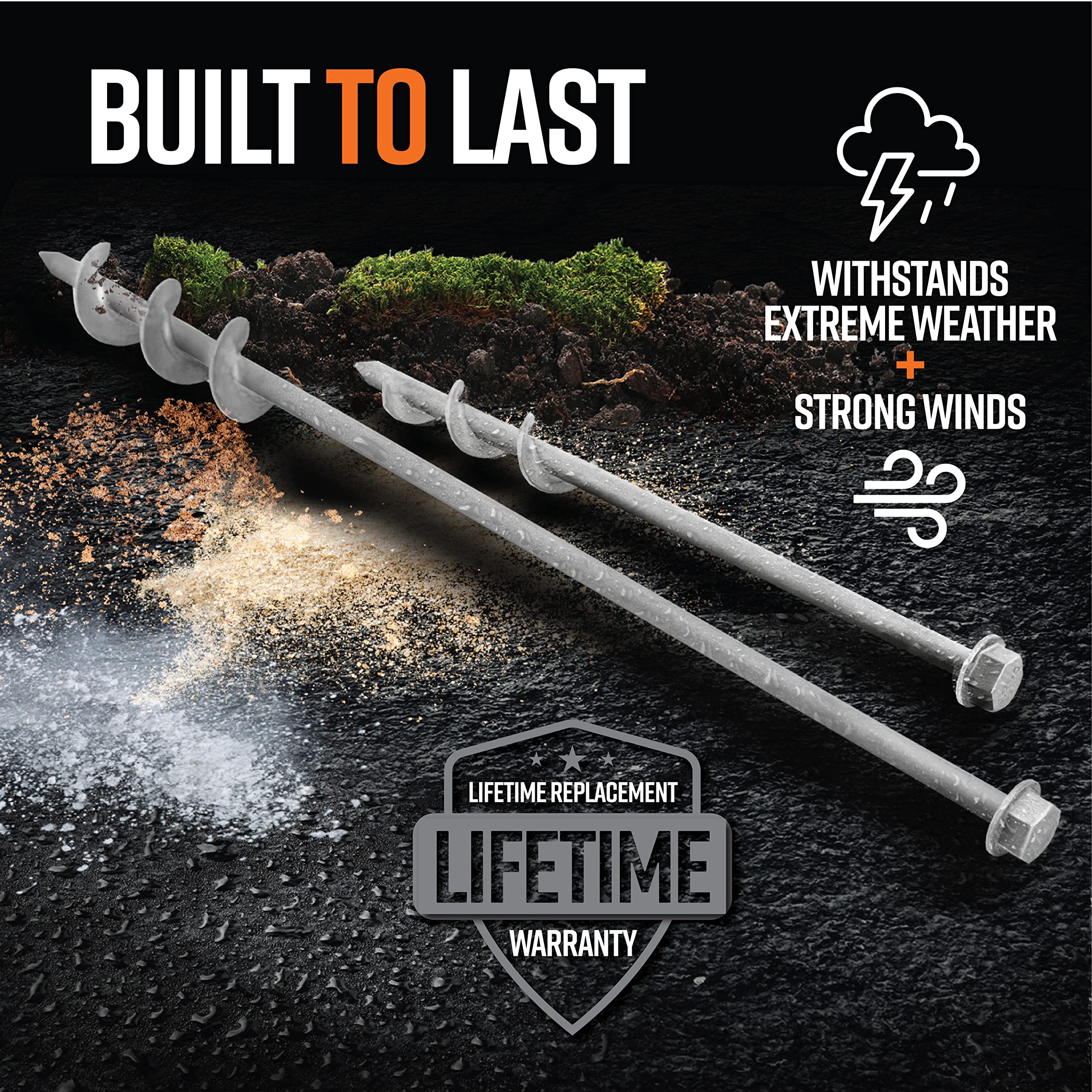GROUNDGRABBA Screw in Tent Stake Sand Stake Midi Combo Pack | 4X GG Lite | 4X GG Pro | 4X GG Pro II | 8X HexHook Pro | Premium Drill Driven Ground Anchor Earth Screws