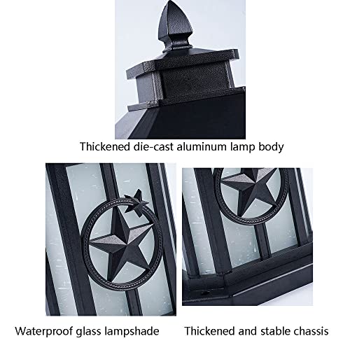 RCIDOS Exterior Fence Post Light Fixture Modern Post Head Lamps IP54 Waterproof Lantern E27 Column Cap Lights European-Style Outdoor Landscape Pool Deck Lighting for Patio Villa Garden Light Decor