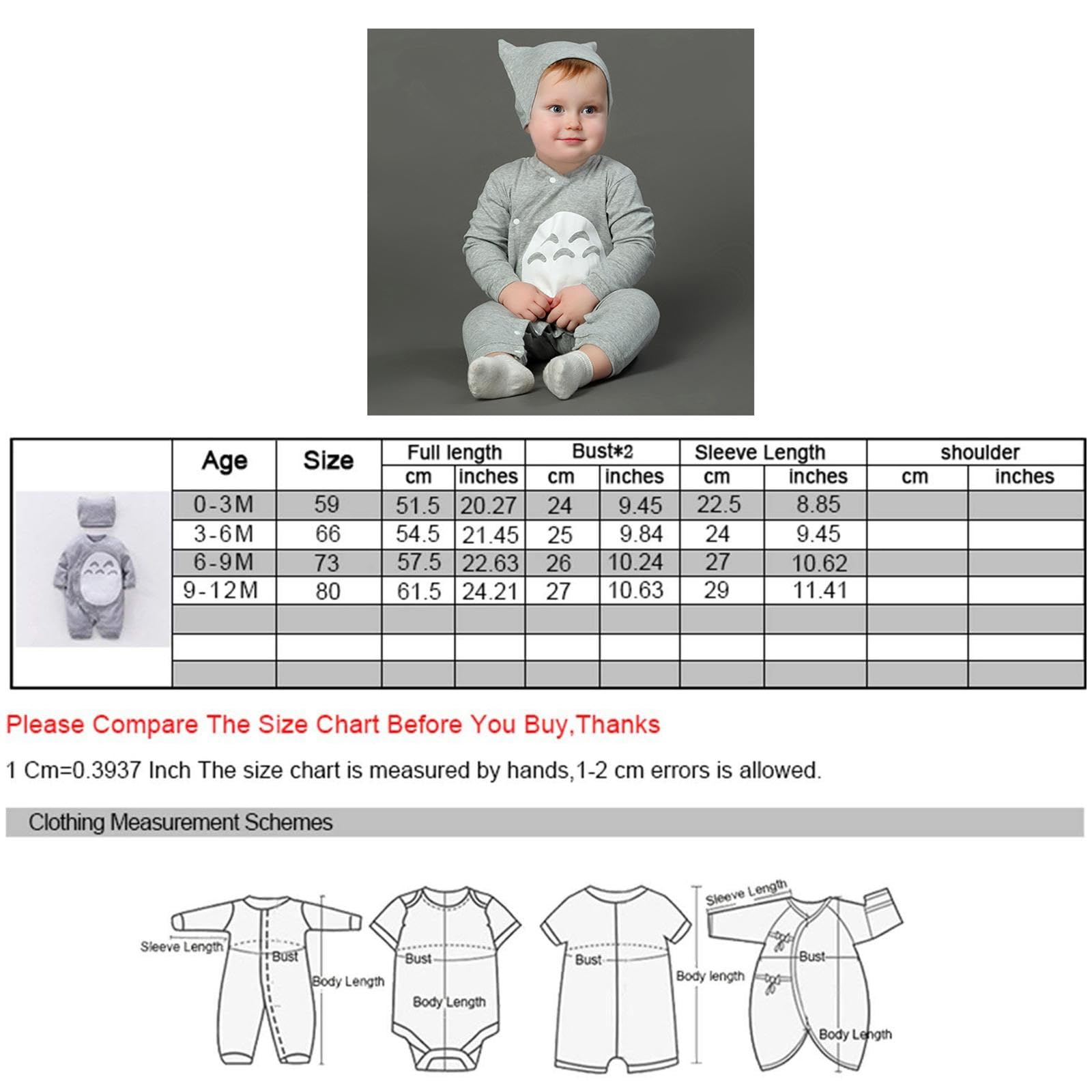 YFYBaby Baby Boy Girl Romper Newborn Cute Onesie Clothes