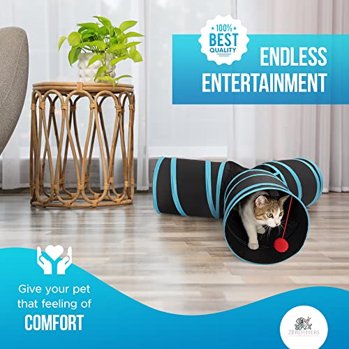 Pop Up Cat Tunnel Toy β Durable, Tear-Resistant Pet Tunnel for Cats, Rabbit Tunnel & Kitty Tube β Space-Saving Cat Tunnels for Indoor Cats with Hanging Ball & Peekaboo Hole