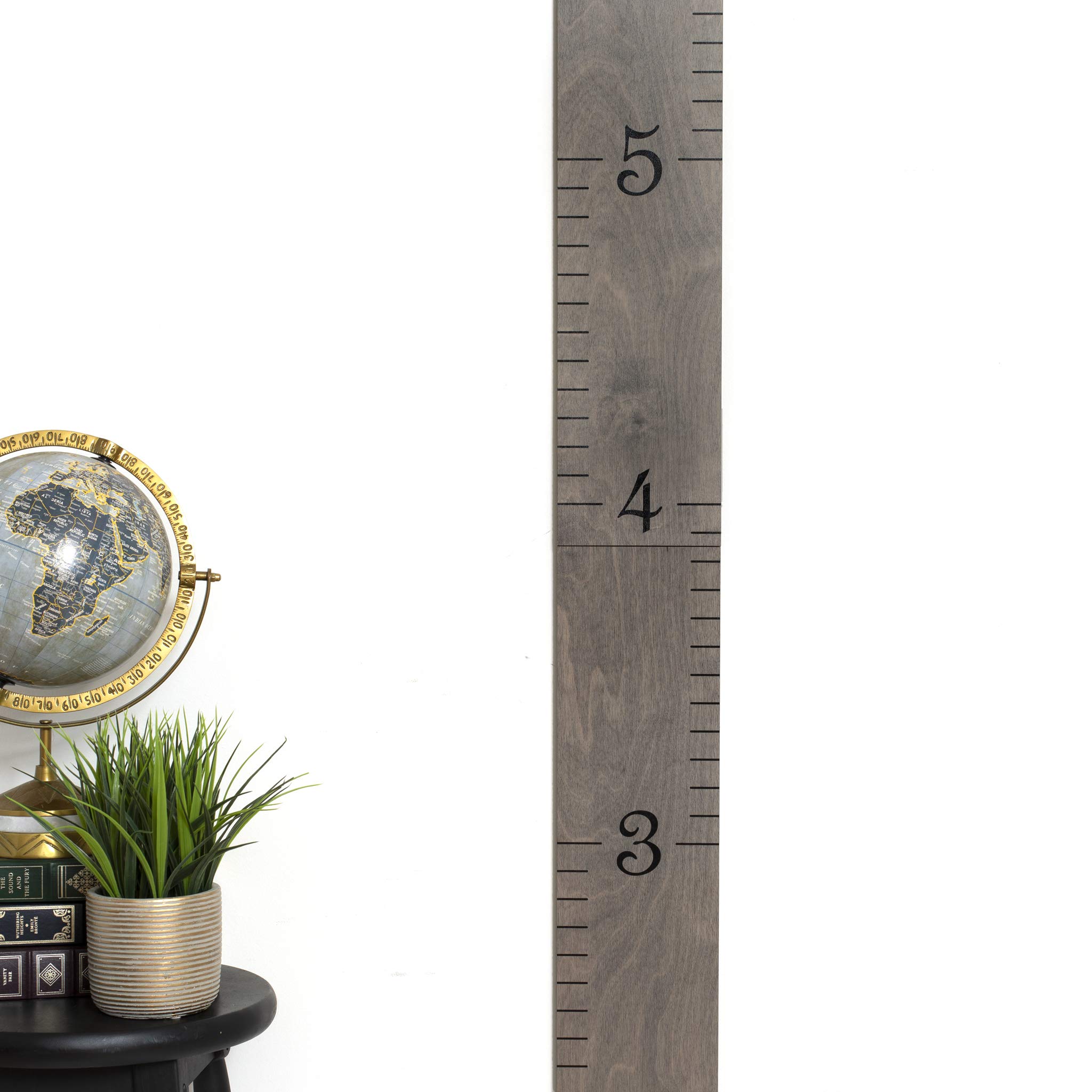 Headwaters Studio Height Ruler for Wall - Child Height Wall Chart, Height Chart for Kids Growth Chart for Wall Growth Chart Wood, Wooden Growth Chart for Wall - Love Grows Here Skinny Gray - 63"x5.75"