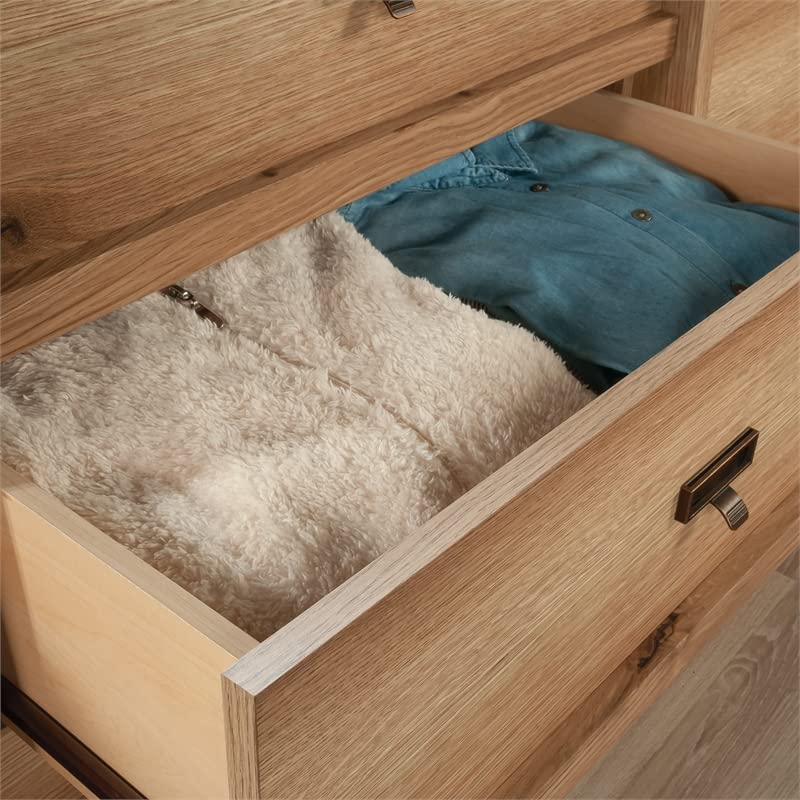 Sauder Trestle Engineered Wood 6 Drawer Dresser in Timber Oak