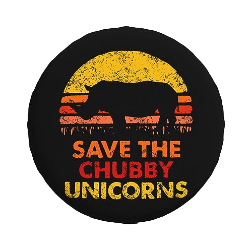 Save The Chubby,Funny Tire Cover Universal Fit Spare Tire Protector for Truck SUV Trailer Camper Rv