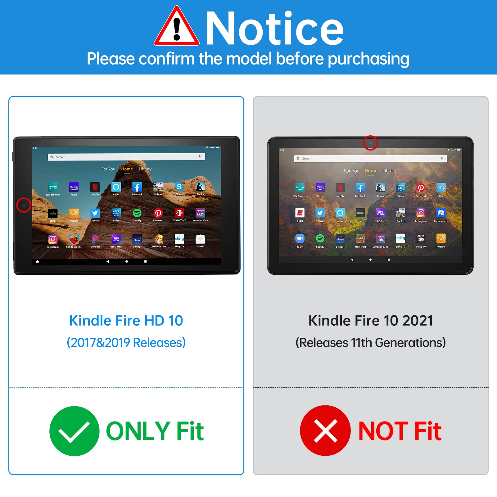 XinWoTuo Tempered Glass Screen Protector for Amazon HD 10 Tablet 10.1 inch (9th Generation 2019 Release and 7th Generation 2017 Release), Scratch-Resistant/Anti-fingerprint /2Pcs