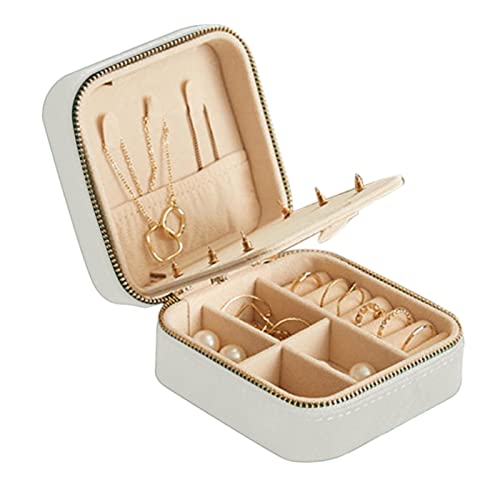 MILEVO Earrings,eardrop,dangler,Travel Jewelry Case - Mini Jewelry Box, Small Jewelry Organizer,Portable Display Jewelry Storage Case, Small Jewelry Organizer Box for Girls Women ( Color : White )