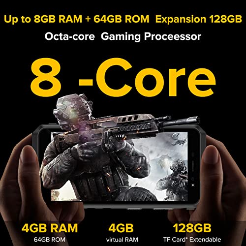 Ulefone Rugged Smartphones, Power Armor X11 Pro 8150mAh Battery, 8GB+64GB Android 12 Octa-core Rugged Phone, 16MP Rear Camera 5.45-inch Screen, Dual SIM 4G, IP68 Waterproof Unlocked Cell Phone