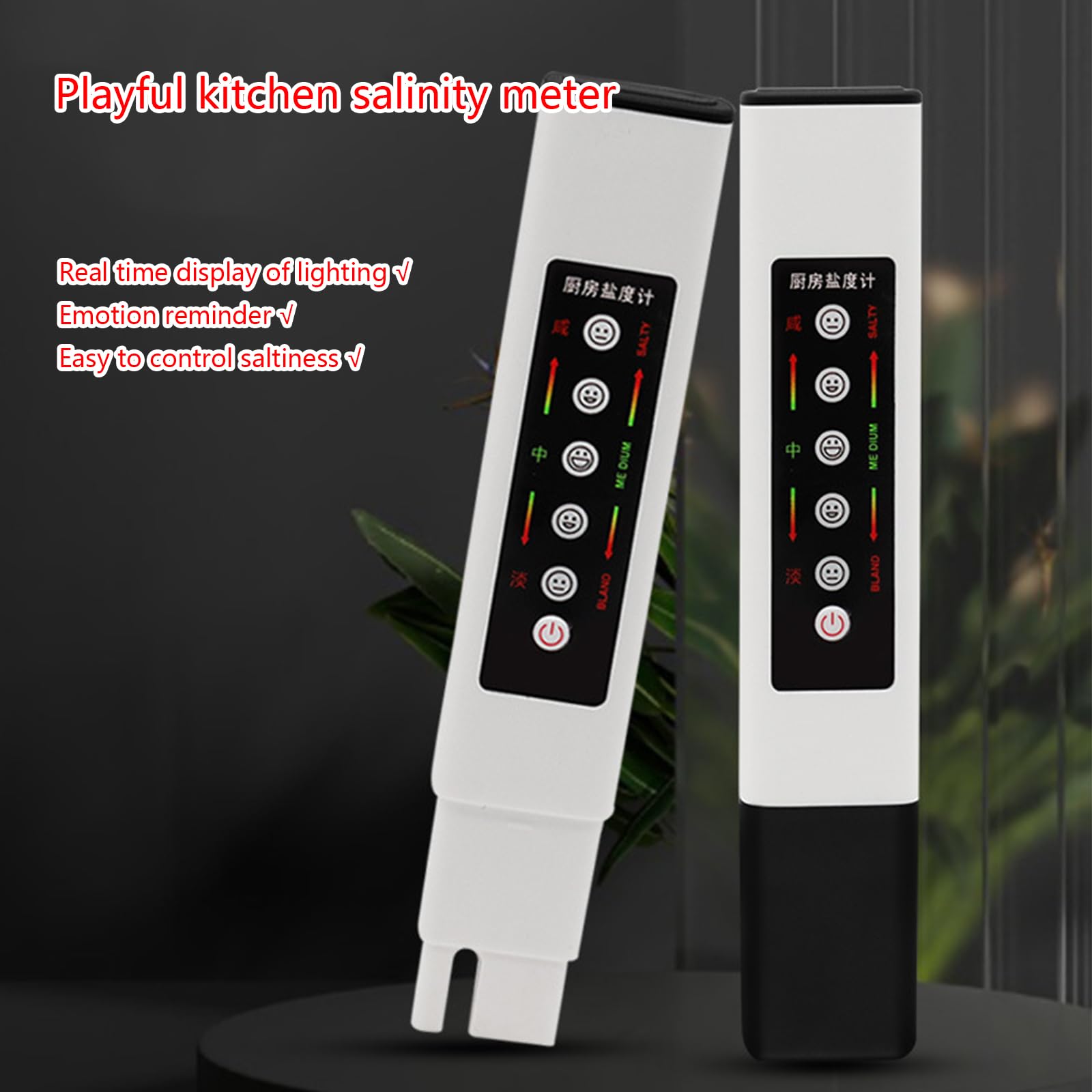 XROLAND Food Salinity Tester Meter Detector, Salinity Electronic Meter Tester, LED Display Salinity Meter Kitchen Supply, Size:Approx.155x29x14mm