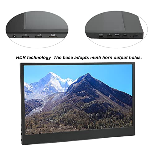 Qiilu 13 Inch Monitor Portable Ultra Thin 1920x1080P HDR 16: 9 Wide Screen IPS Full View Monitor LED Backlight with Protective Case