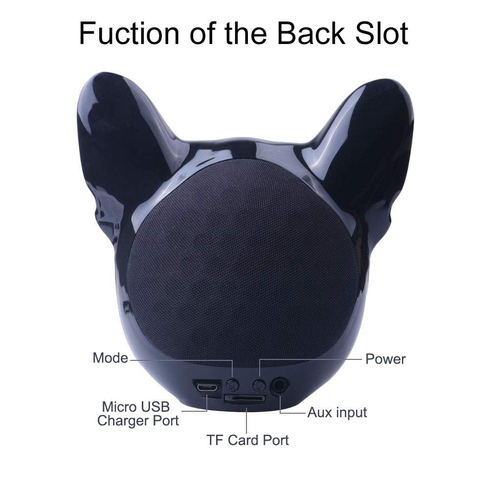 fynch Wireless Bulldog Speaker - Bluetooth Dog Head Speaker - Portable Bluetooth Stereo Speaker - Stereo Subwoofer, Cool Styling - for Personalized People, Home Parties.