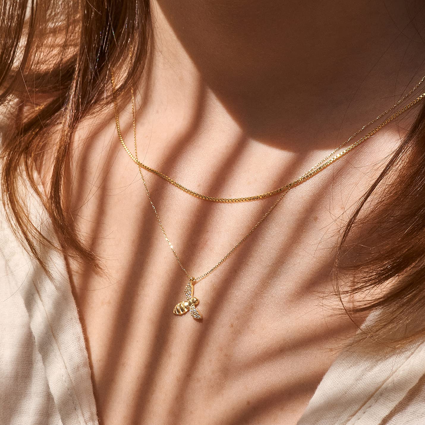 Gelin 14k Solid Gold Honey Bee Necklace | Certified Gold Jewelry for Women