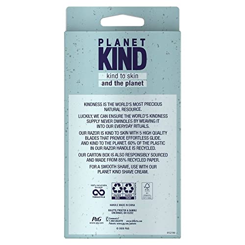 Gillette Planet Kind 5-Blade Razor Kit 1 Handle + 2 Cartridges