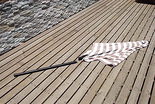 Patio Umbrella Portable White and Light Brown Striped Pool Patio Umbrella, Rectangle Outside/Beach/Market Table Umbrella, Garden Umbrella Parasol