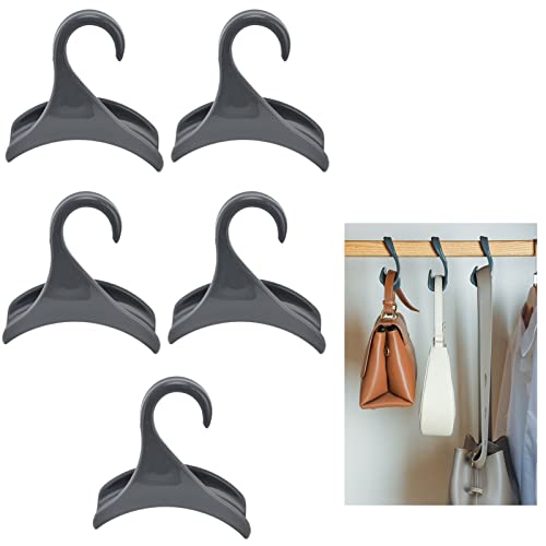Fydun 5Pcs Purse Door Hanger Bag Arc Closet Hanger Hook for Satchel Coat Haversack Belt StorageWhite for Home Use, Multifunctional Accessory (Grey)