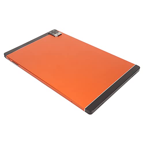 Qinlorgo HD Tablet, Orange Tablet 5G WiFi 10.1 Inch Aluminum Alloy for Office (US Plug)