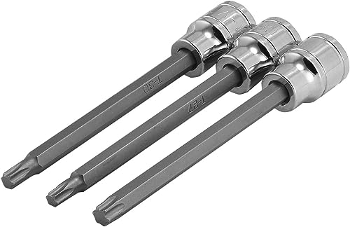NEIKO 10080A 3/8β Drive Extra Long Torx Star Bit Socket Set | 7 Piece | T10 to T40 | 4-3/8β Length