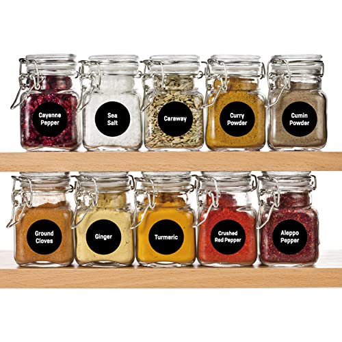 Megavava 281 Kitchen Pantry Labels + 144 Preprinted Round 1.5" Spice Labels,Pantry Labels for Containers, Food Label Stickers