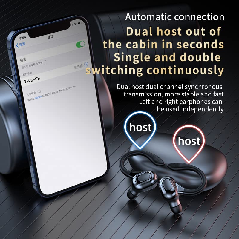 Wireless Earbud,Sports Bluetooth 5.3 Headphones,Bluetooth Earbud with Mic Deep Bass,in Ear Wireless Earphones Noise Cancelling Headphones,Ear Buds with Earhooks IP7 Waterproof for iPhone/Android