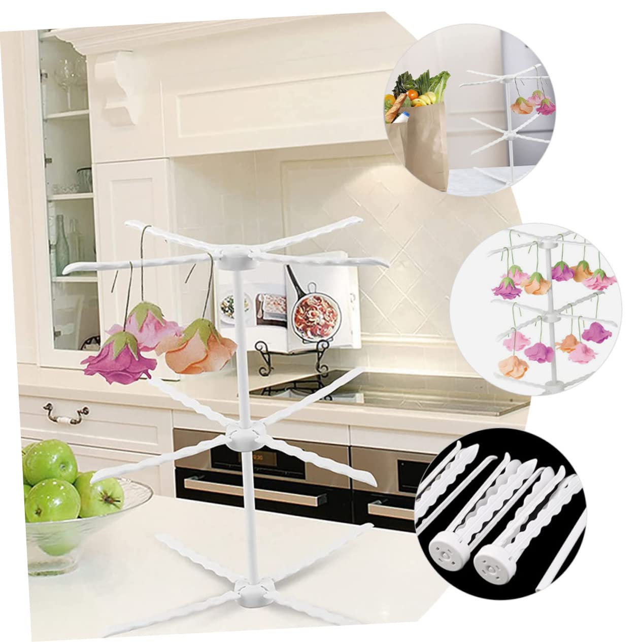 PRETYZOOM 2pcs Drying Rack Decor Foldable Clothing Rack Fresh Pasta Dryer Flower Dryer Stand Flower Drying Holder Fondant Flower Dry Rack Collapsible Flower Stand Tool Flowers Air