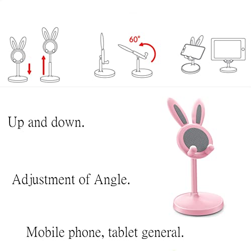 RUITASA Cute Bunny Phone Holder, Bunny Stand for Nintendo Switch, Bunny Stand Up, Kawaii Cell Phone Holder with iPhone, iPad, Tablets, Smartphones (Pink)