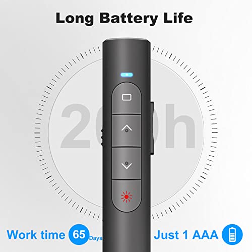 Wireless Presenter Remote, USB-A Presentation Clicker for PowerPoint Presentations Pointer, Google Slide Advancer Projector Smart Board Slideshow PPT Clicker for Mac/Computer/Laptop/Office