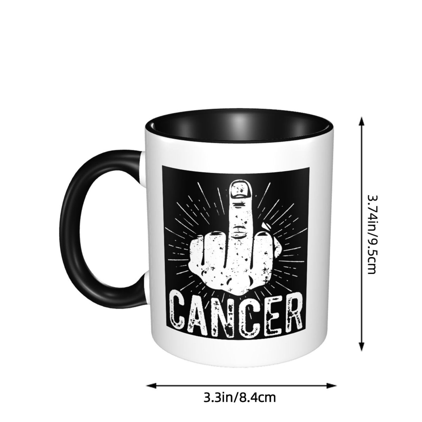 Fk Cancer Coffee Mug Funny 11 Oz Coffee Cup Two Tone Mug Gifts For Girlfriend Ceramic Mug Easy To Hold & Clean