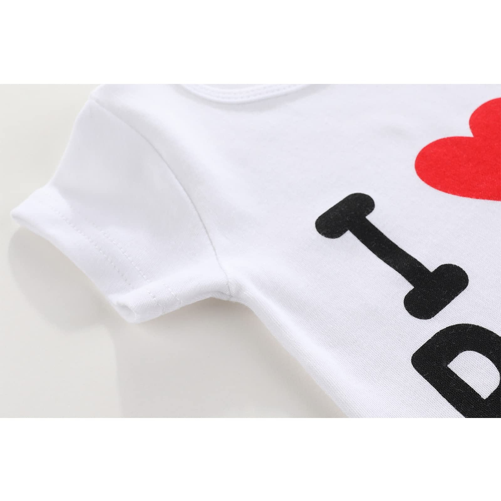 ZAV Unisex Infant Baby Clothes Twins I Love Papa I Love Mama Short Sleeve Bodysuit
