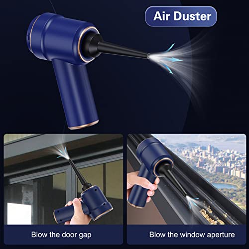 YKSINX Handheld Vacuum Cordless, Car Vacuum Cleaner, USB Rechargeable Portable Mini Vacuum with Suck and Blow 2 in 1(Blue)