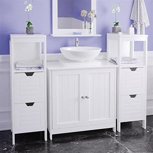 SDGH Two-Door Bathroom Vanity Cabinet Wash Basin Cabinet Multifunctional Storage Shelf Basket Kitchen Bathroom Accessories