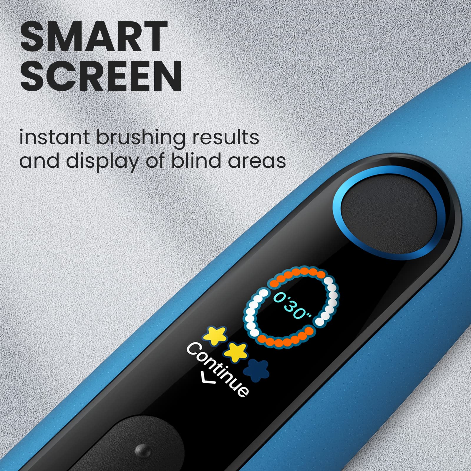 Oclean Smart Sonic Electric Toothbrush, XS Rechargeable Toothbrush with Color Screen, 5-Mode&5-Intensity, 40000rpm Maglev Motor, Visualized/Emoji Feedback Power Toothbrush/Smart Timer (Blue)