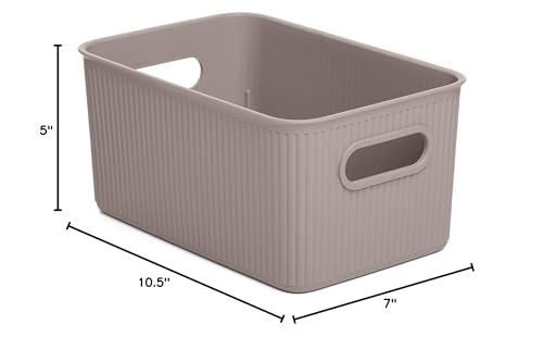 TATAY Baobab Multi-purpose Storage Basket Medium with 5 Litre Capacity, Taupe, 18.1 x 27.2 x 13