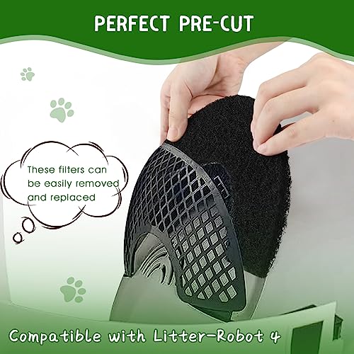 QUEARN 8 Pack Carbon Filters Compatible with Litter-Robot 4, Cat Litter Box Filters Replacement to Absorb Odors Control Damp from Pets and Keep Home Fresh
