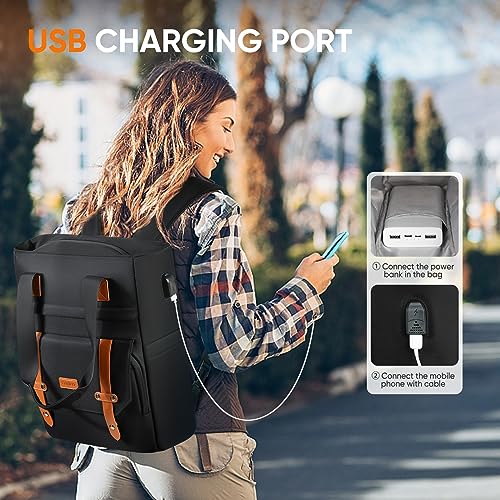 SOVICO Large 17 Inch Laptop Backpack for Women, Teacher Backpack with USB Port, Convertible Travel Backpack, Nurse/College/Work Backpack for Travel and Work-Black